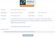 Mobius (MRT) online exam navigation